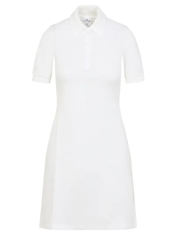 COURREGES Piqué Polo Dress - White