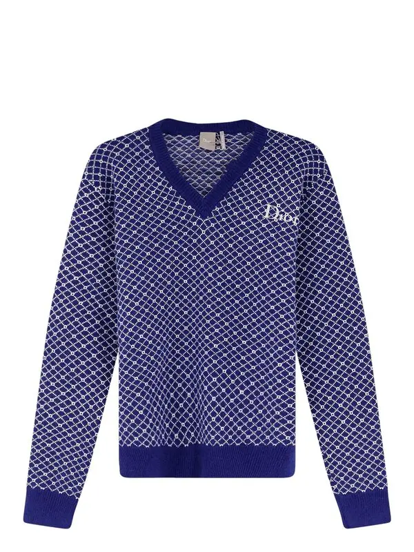 Dior Wool Sweater With Bicolor Pattern - Multicolor