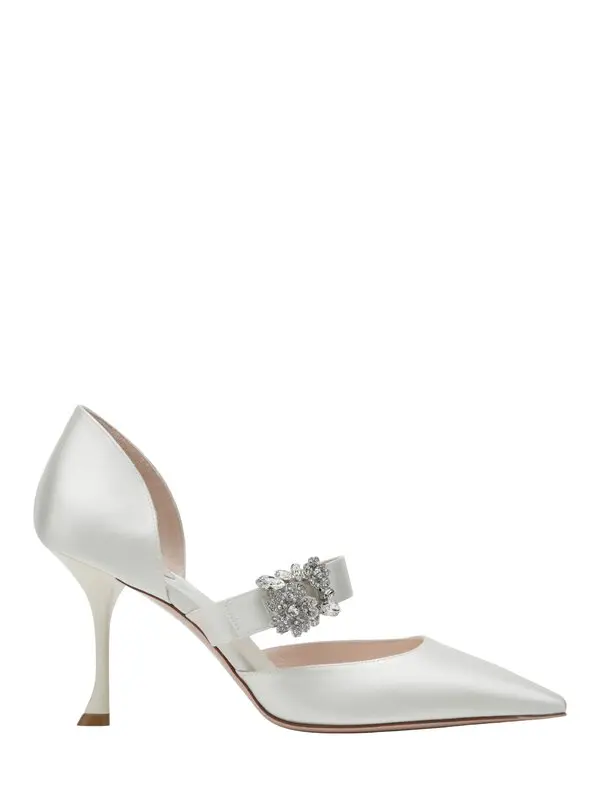 ROGER VIVIER Mary Jane Efflorescence Heels - White