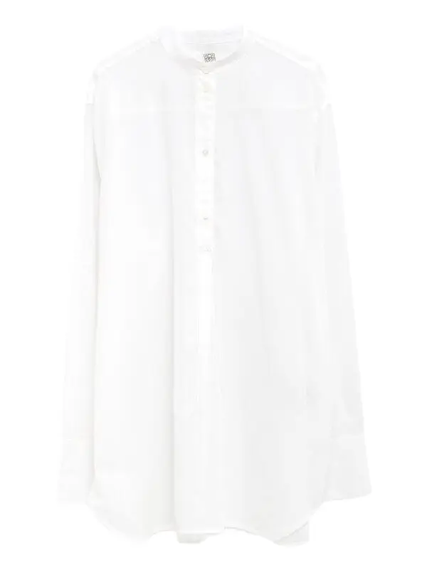TOTEME Organic Cotton Band Collar Shirt - Multicolor