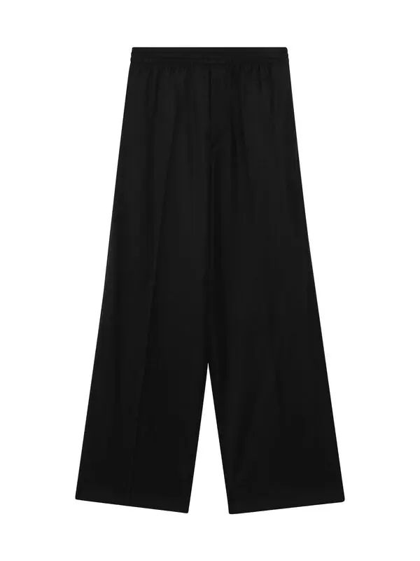 Balenciaga Palazzo Trousers With Elastic Waist In Wool - Black