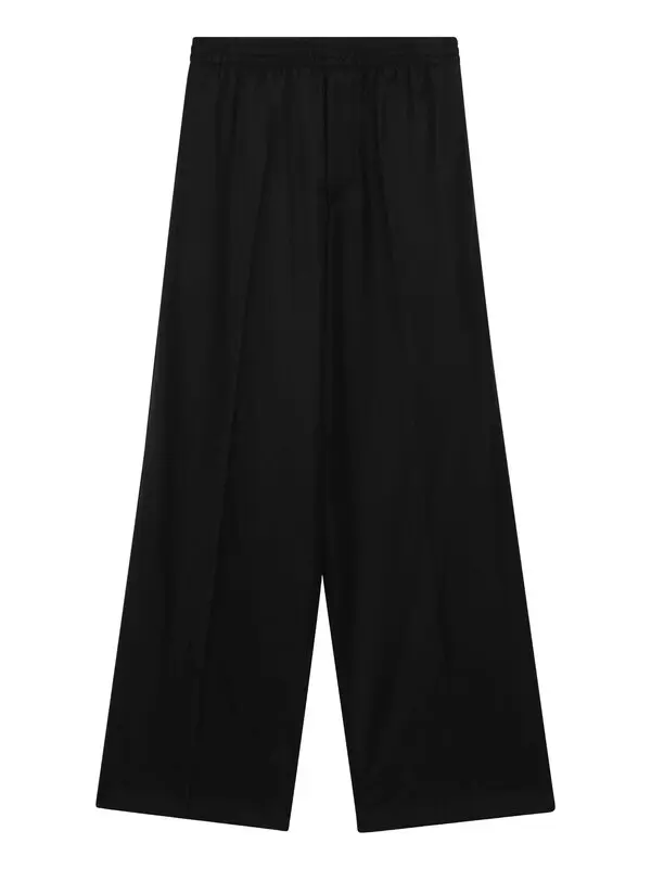 Balenciaga Palazzo Trousers With Elastic Waist In Wool - Black