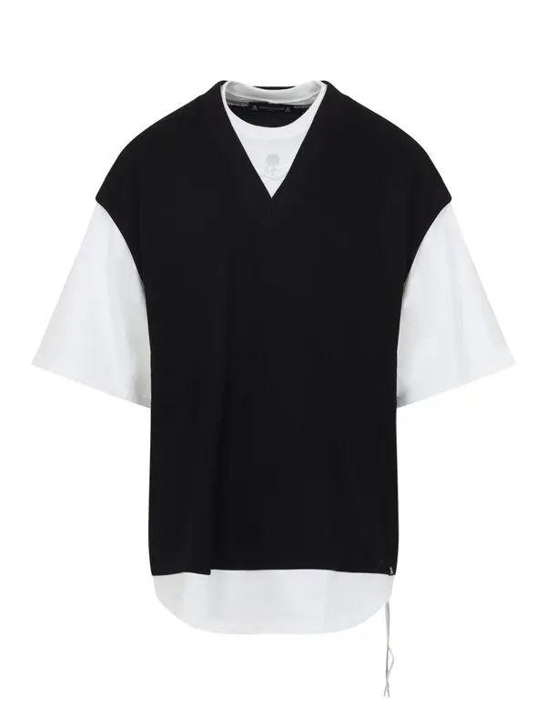 MASTERMIND WORLD Layered Short Sleeves Vest Tee - Black