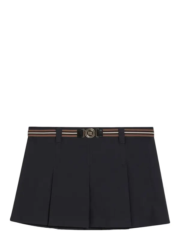 Miu Miu Pleated Mini Skirt With Belt - Multicolor