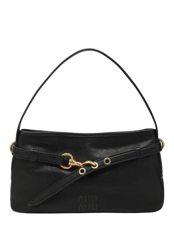 Miu Miu Nappa Leather Shoulder Bag - Black