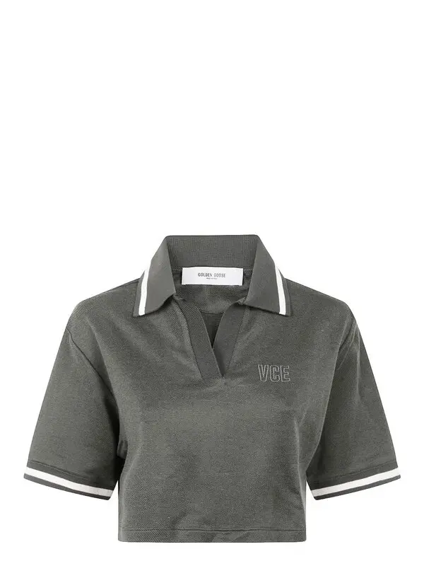 GOLDEN GOOSE Cropped Polo Shirt - Multicolor