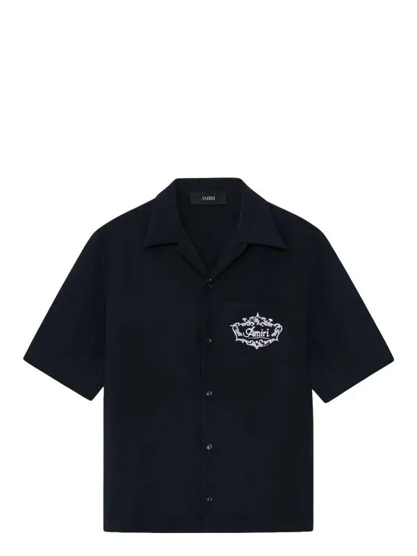 Amiri Chateau Crest Camp Shirt - Black
