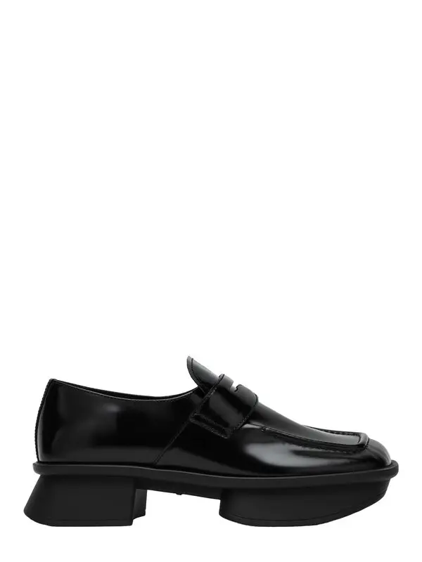 Prada Brushed Leather Loafers - Black