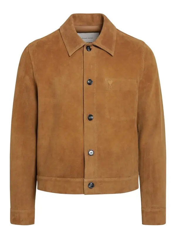 Ami De Coeur Caramel-colored Suede Jacket - Brown