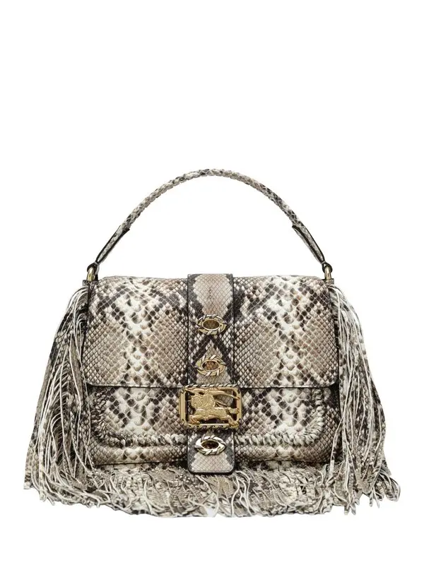 Burberry Small Rider Shoulder Bag In Printed Leather - Brown