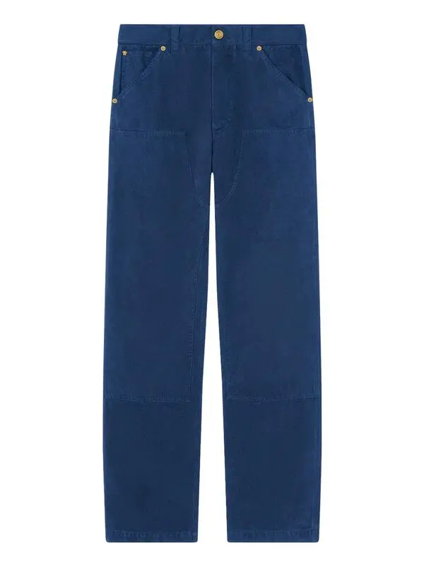 Versace Petrol Cotton Carpenter Trousers - Blue
