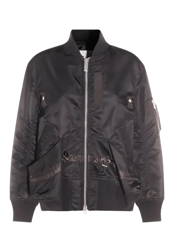 Sacai Black Nylon Bomber Jacket - Multicolor
