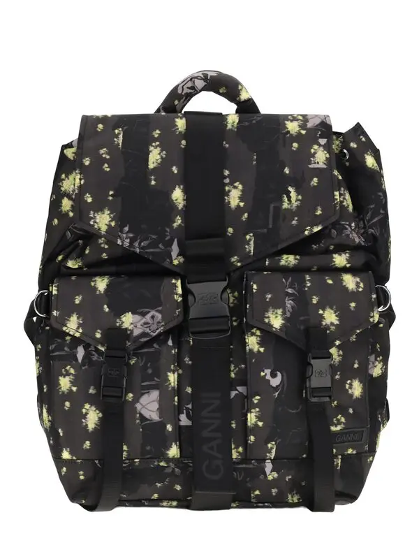 GANNI Re-tech Nylon Print Backpack - Multicolor