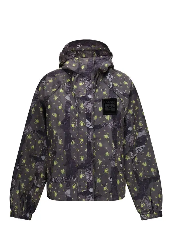 GANNI Floral Print Ultralight Nylon Jacket - Multicolor