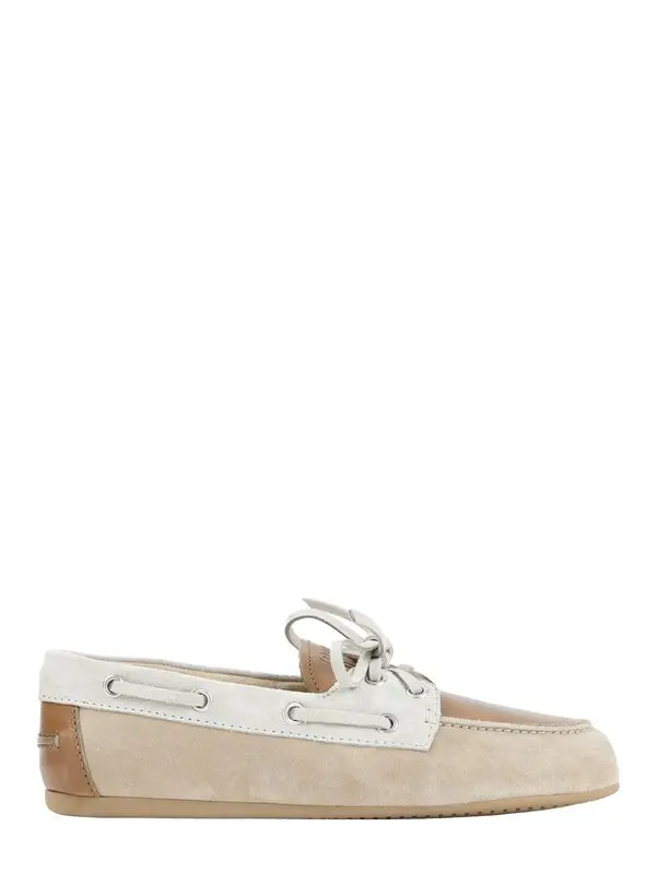 Miu Miu Calf Leather Boat-loafer Inspired Shoes - Multicolor