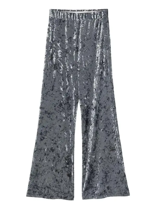 FORTE_FORTE Velvet Crushed Flared Trousers - Multicolor