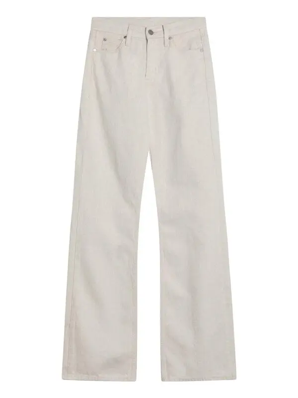 Calvin Klein Relaxed Flared Jeans In Linen Blend - Cream