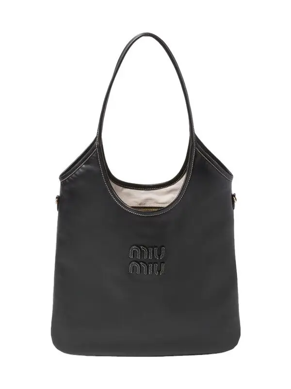 Miu Miu Calf Leather Tote Bag - Black