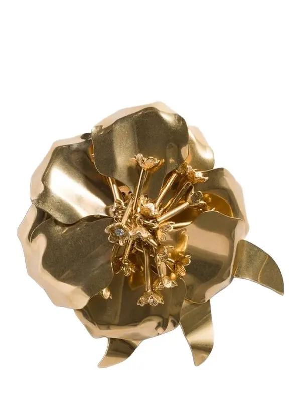Miu Miu Embellished Gold Tone Broche - Multicolor