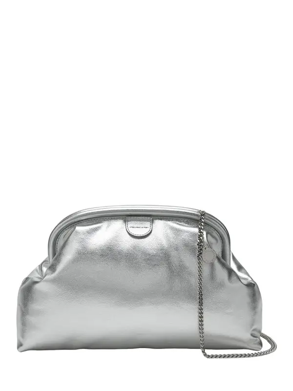 Stella McCartney Metallic Padded Falabella Clutch - Silver