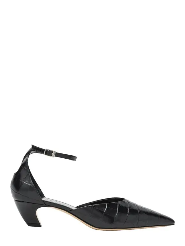 Le Monde Beryl Victoria Decollete With Crocodile Print - Black