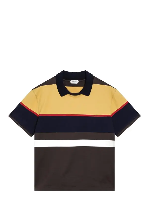 Versace Color-block Striped Cotton Polo T-shirt - Multicolor
