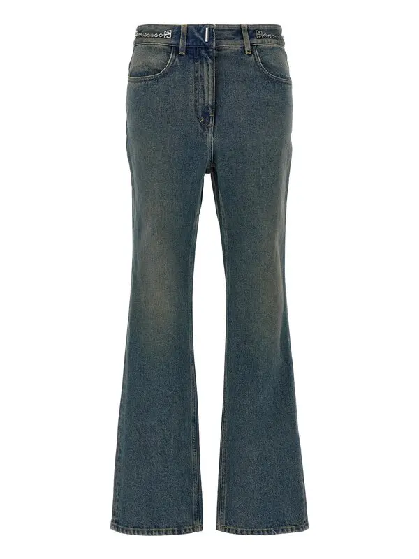 Givenchy Chain Detail Bootcut Jeans - Blue