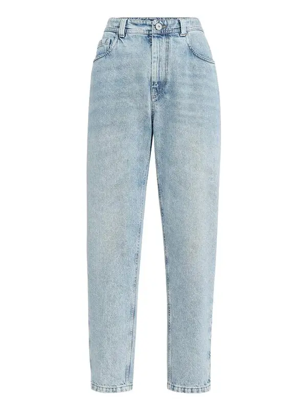 Brunello Cucinelli Light Wash Tapered Denim Jeans - Blue
