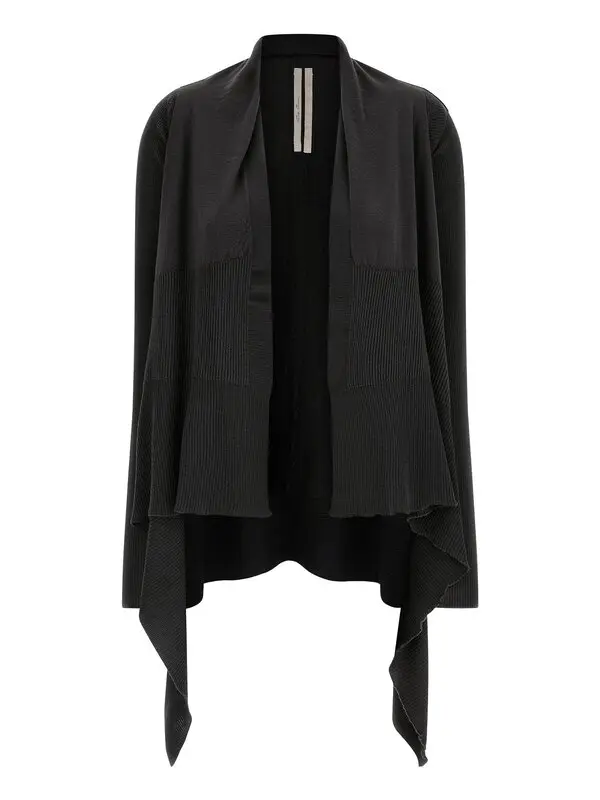 Rick Owens Medium Wrap Wool Knit Cardigan - Black