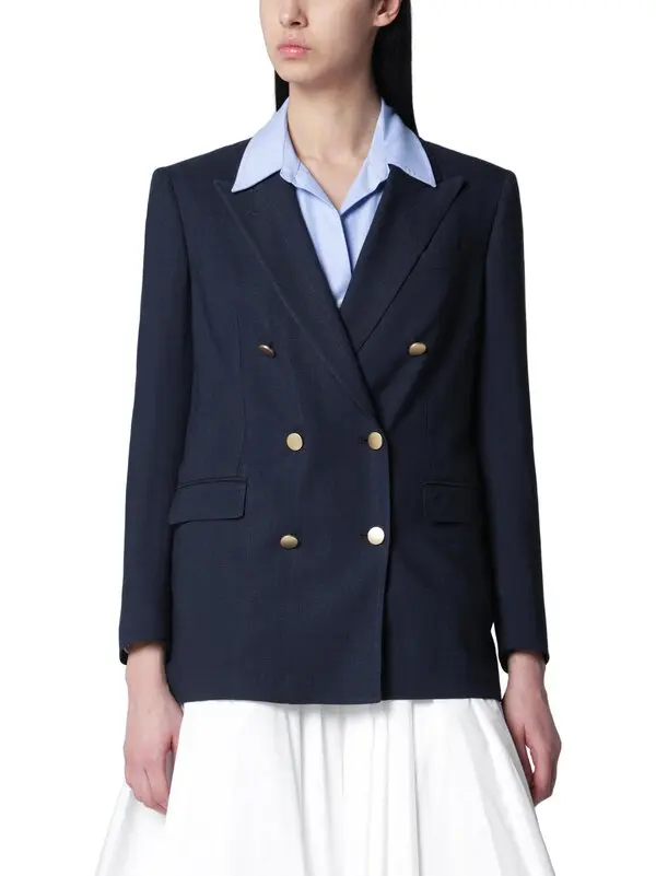 Tagliatore Navy Double-breasted Jacket - Blue