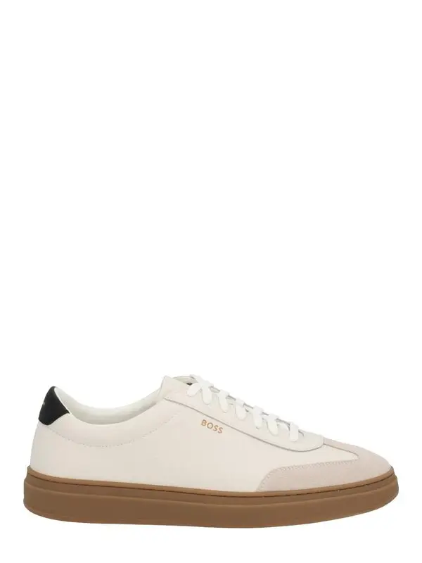 BOSS Leather Lace-up Sneakers - White