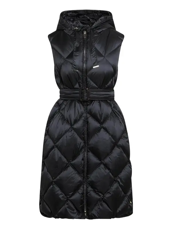 Max Mara Belted Sleeveless Down Jacket - Black