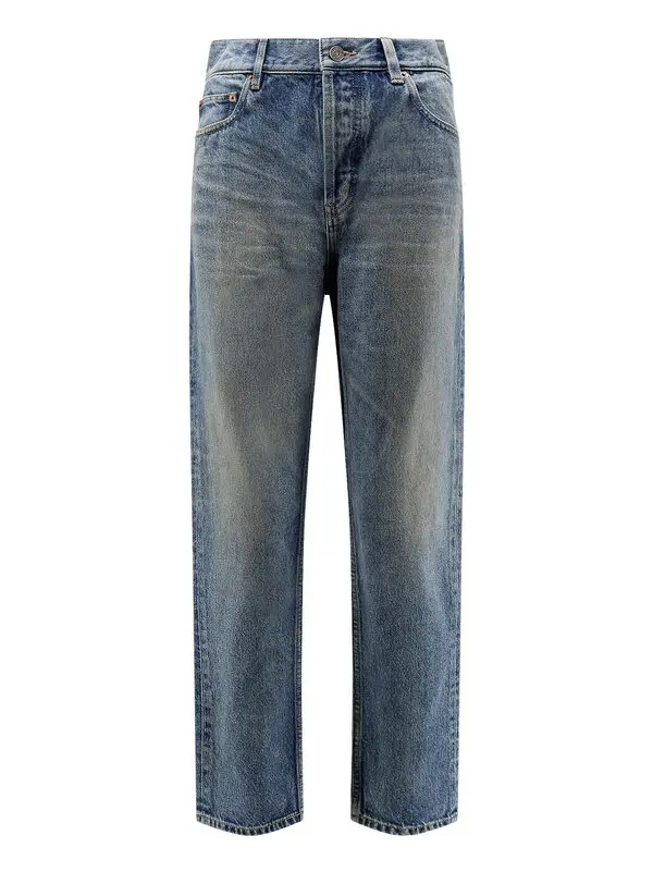 Saint Laurent Blue Denim High-waisted Slim Fit Jeans - Multicolor