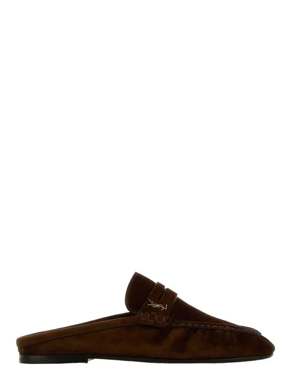 Saint Laurent Suede Le Loafers Slippers - Brown