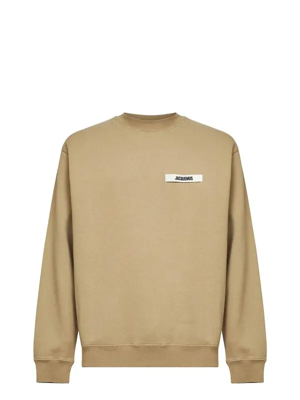 Jacquemus The Gros Grain Sweatshirt In Dark Beige Organic Cotton - Multicolor