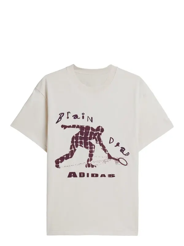ADIDAS ORIGINALS X BRAIN DEAD Ivory Cotton T-shirt With Logo - White