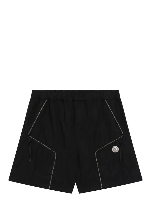 Moncler Cotton Gabardine Cargo Shorts - Black
