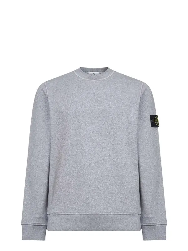 Stone Island Crewneck Sweatshirt With Ribbed Details - Multicolor