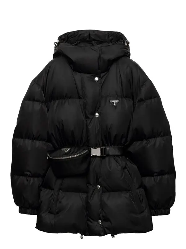 Prada Zip-up Jacket With Drawstring Hem - Black