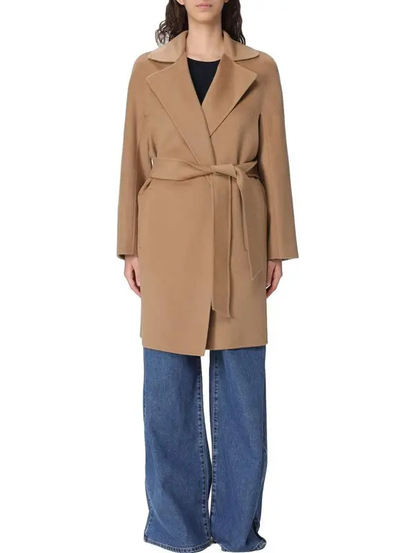 Max Mara Cashmere Blend Belted Coat - Cream