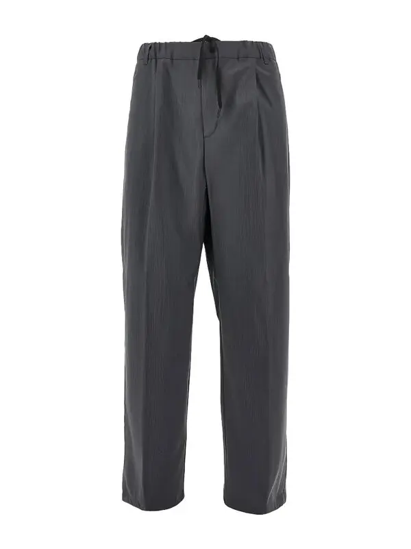 Herno Relaxed Fit Functional Wool Blend Trousers - Gray