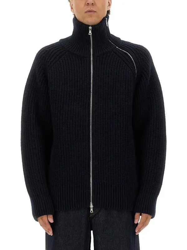 Dries Van Noten Zip-up Wool Sweater - Black