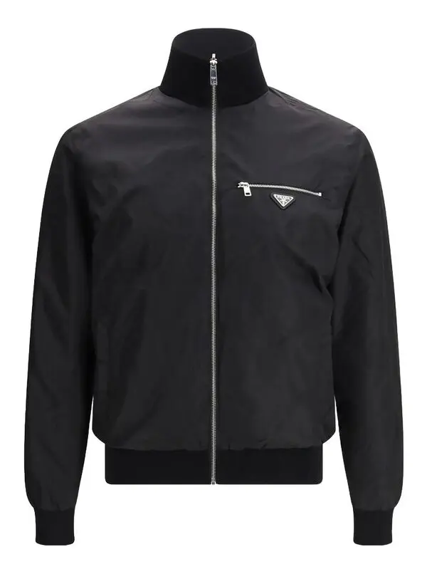 Prada Wool And Recycled Polyester Bomber Jacket - Black
