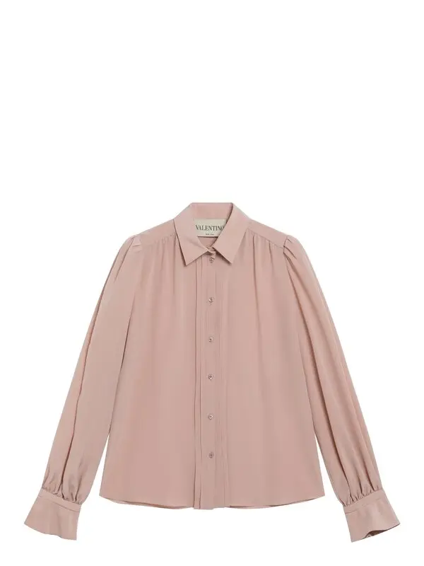 Valentino Garavani Silk Shirt With Puff Sleeves - Pink