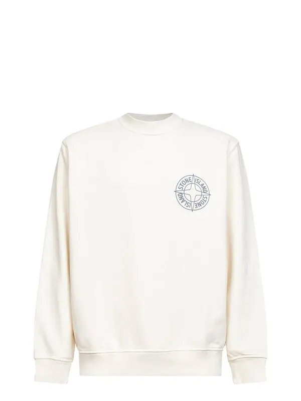 Stone Island Outline Compass Printed Cotton Sweatshirt - Multicolor