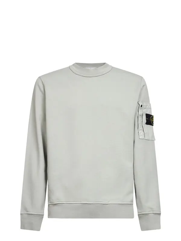 Stone Island Cotton Sweatshirt With Ripstop Pocket - Multicolor