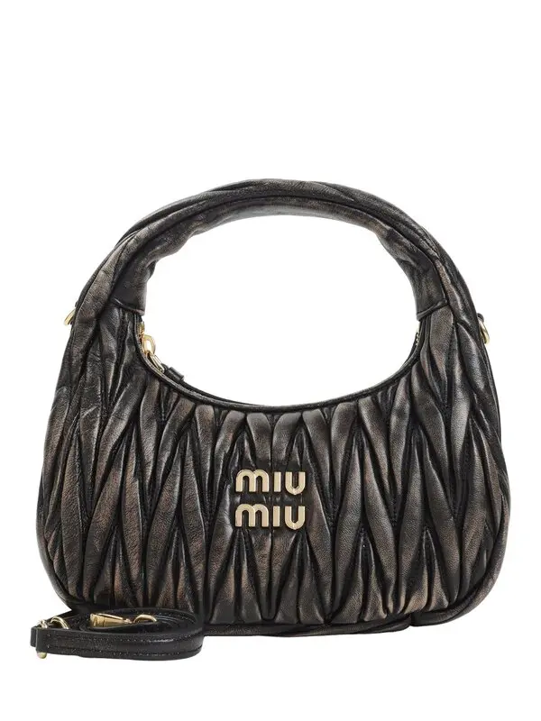 Miu Miu Calf Leather Sacca Shoulder Bag - Brown