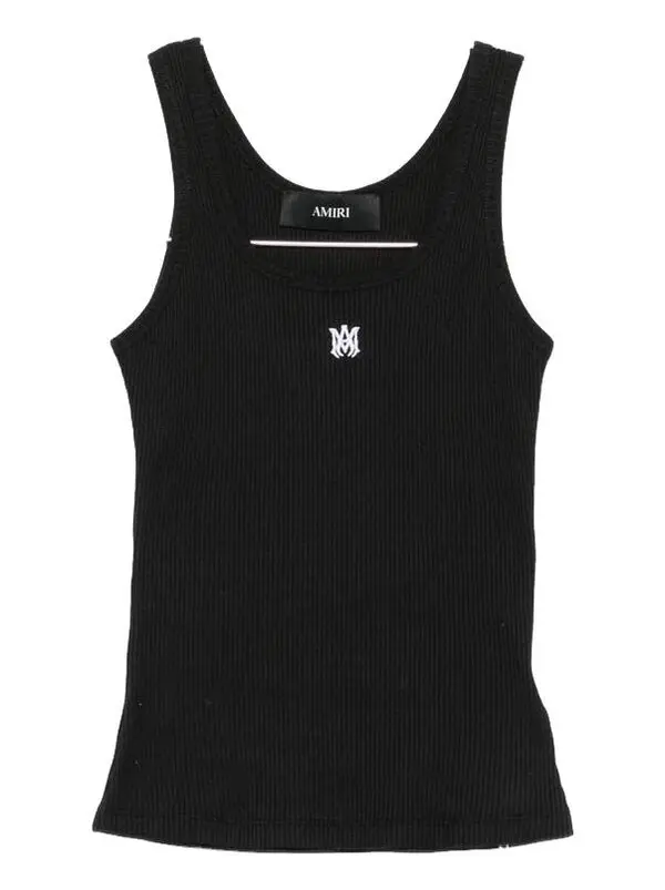 Amiri Ribbed Tank Top With Embroidered Logo - Multicolor