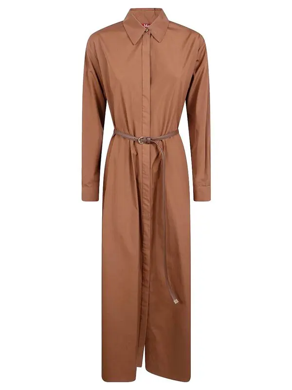 Max Mara Belted Shirt Dress - Brown