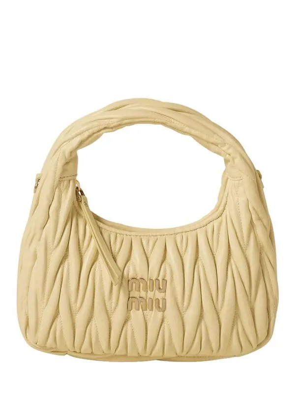 Miu Miu Wander Hobo Bag In Quilted Nappa - Multicolor